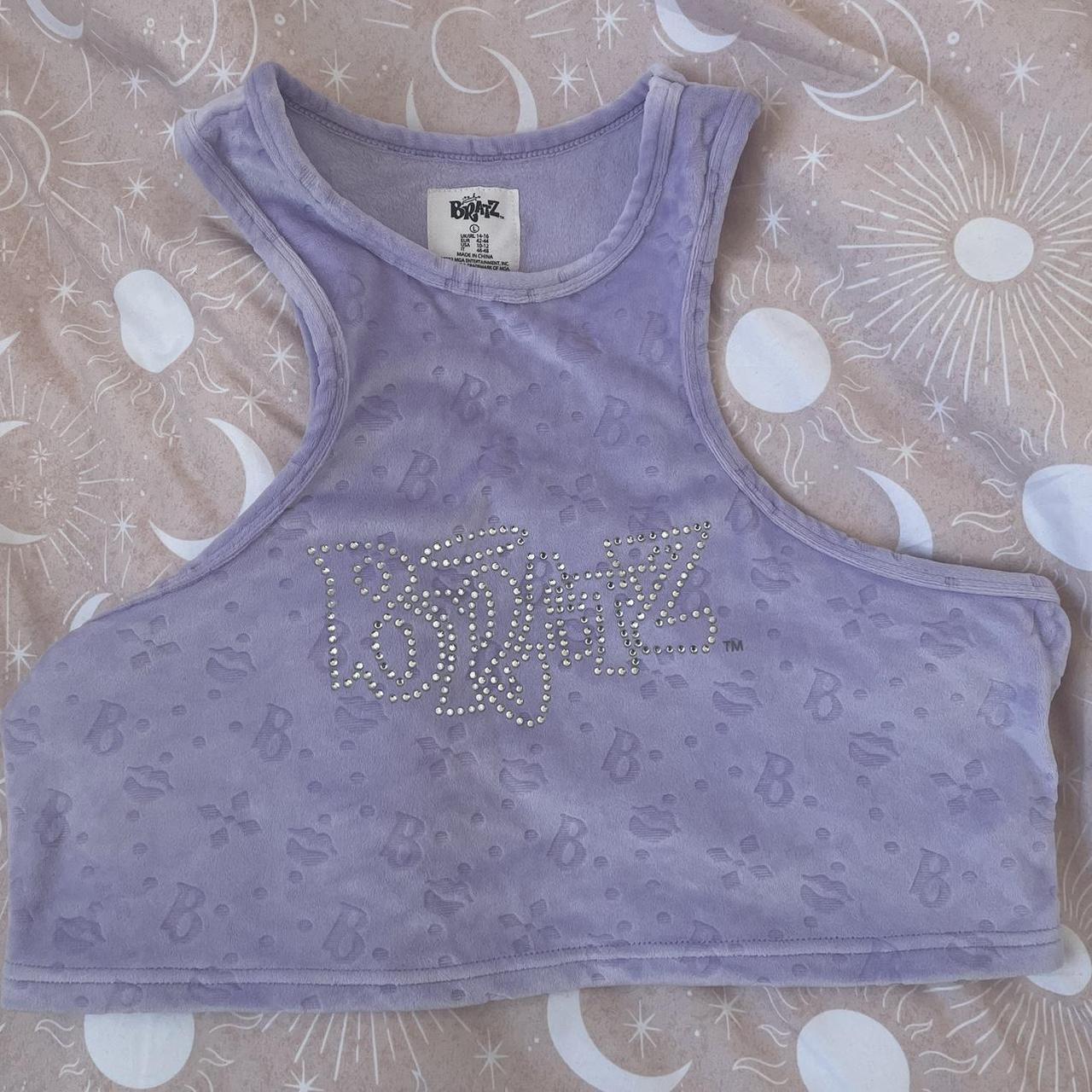 The cutest fluffy rhinestone bratz crop top 🍒 Size... - Depop