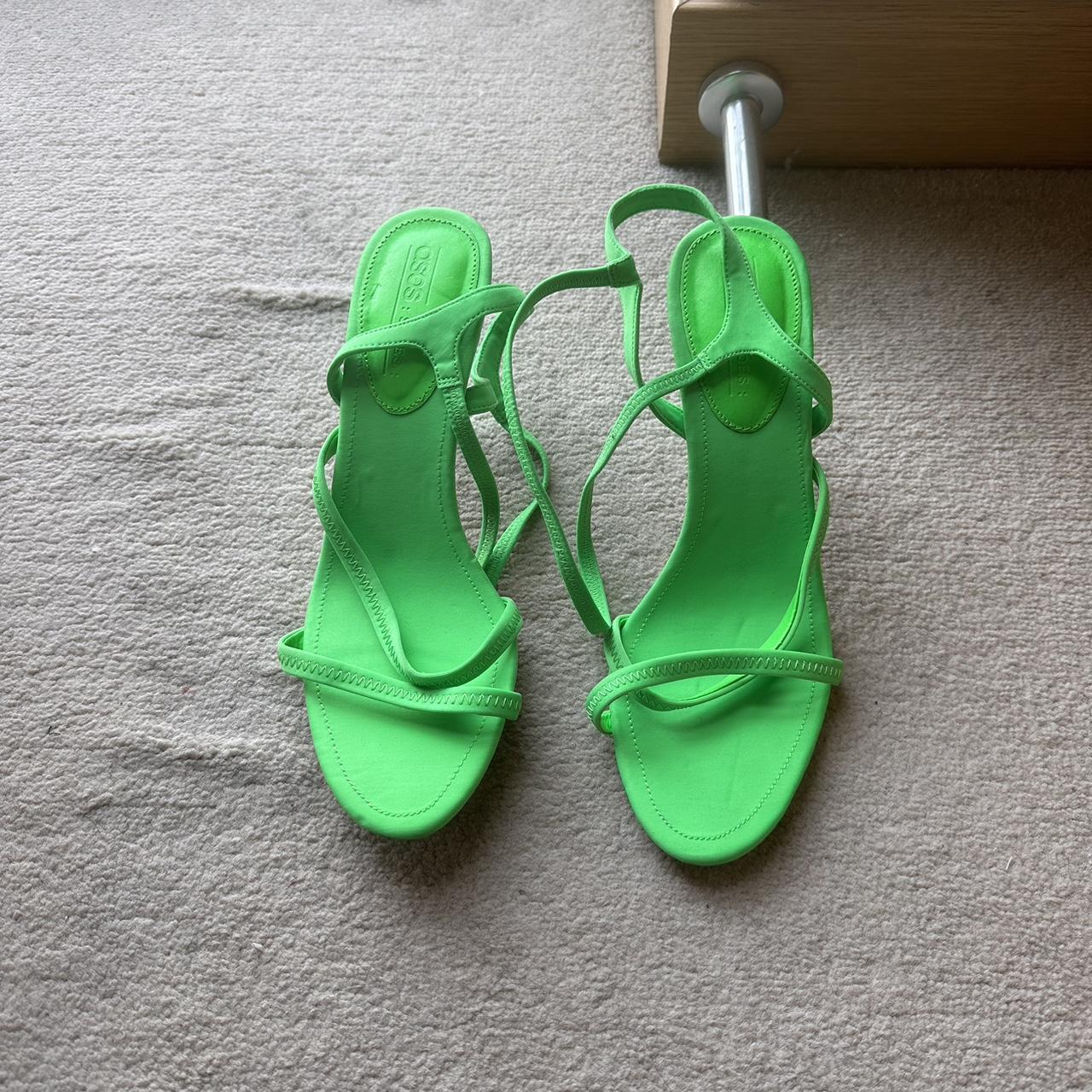 ASOS neon green sandals, only worn once! super cute... - Depop