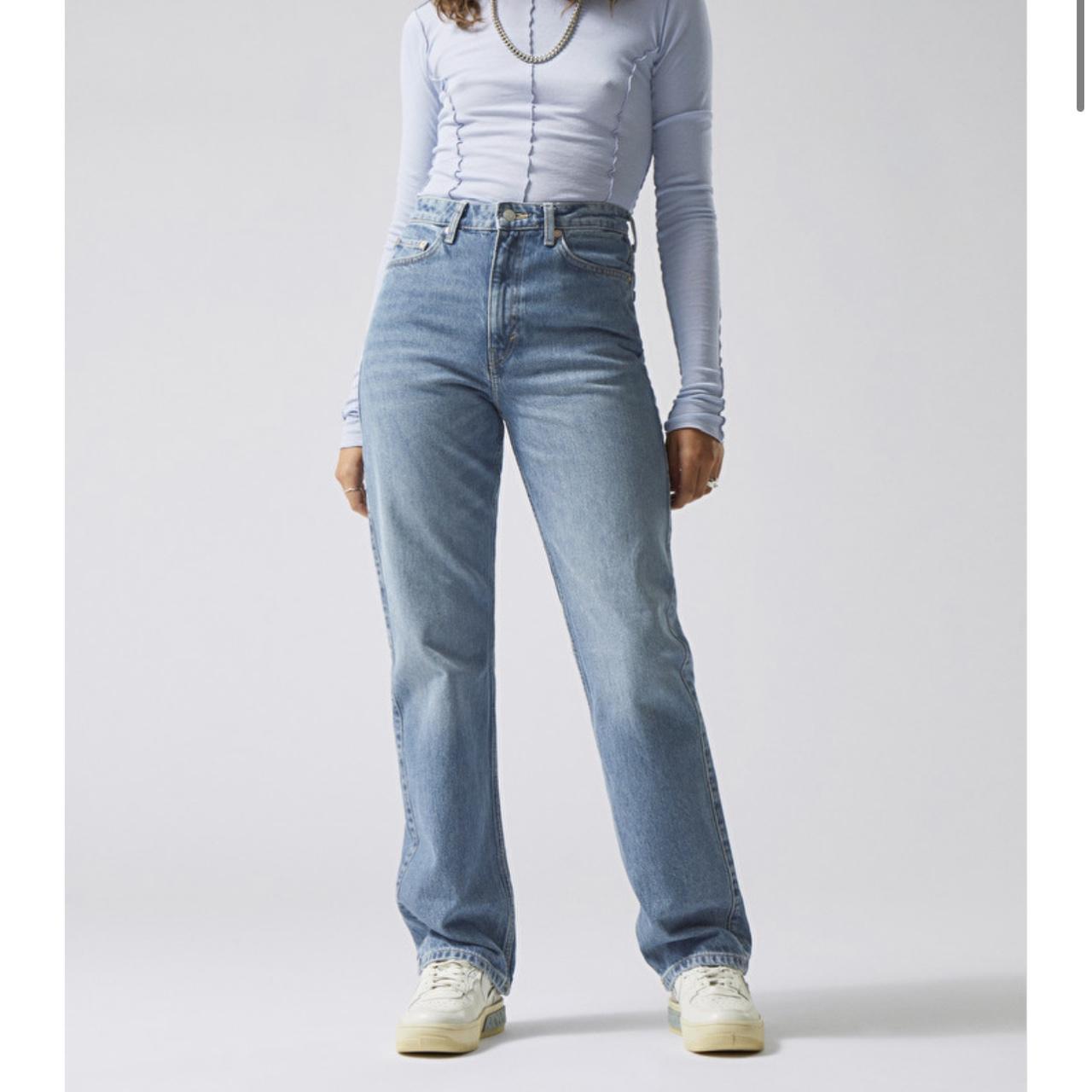 Weekday Rowe Extra High Straight Leg Jeans Light... - Depop