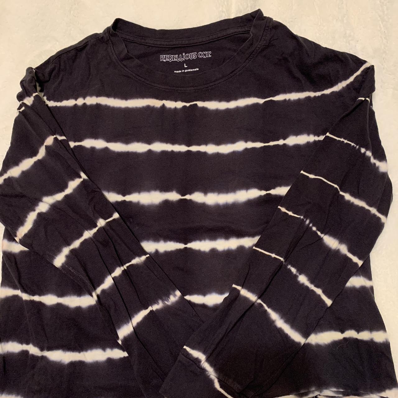 Rebellious One Women's Navy and White Shirt | Depop