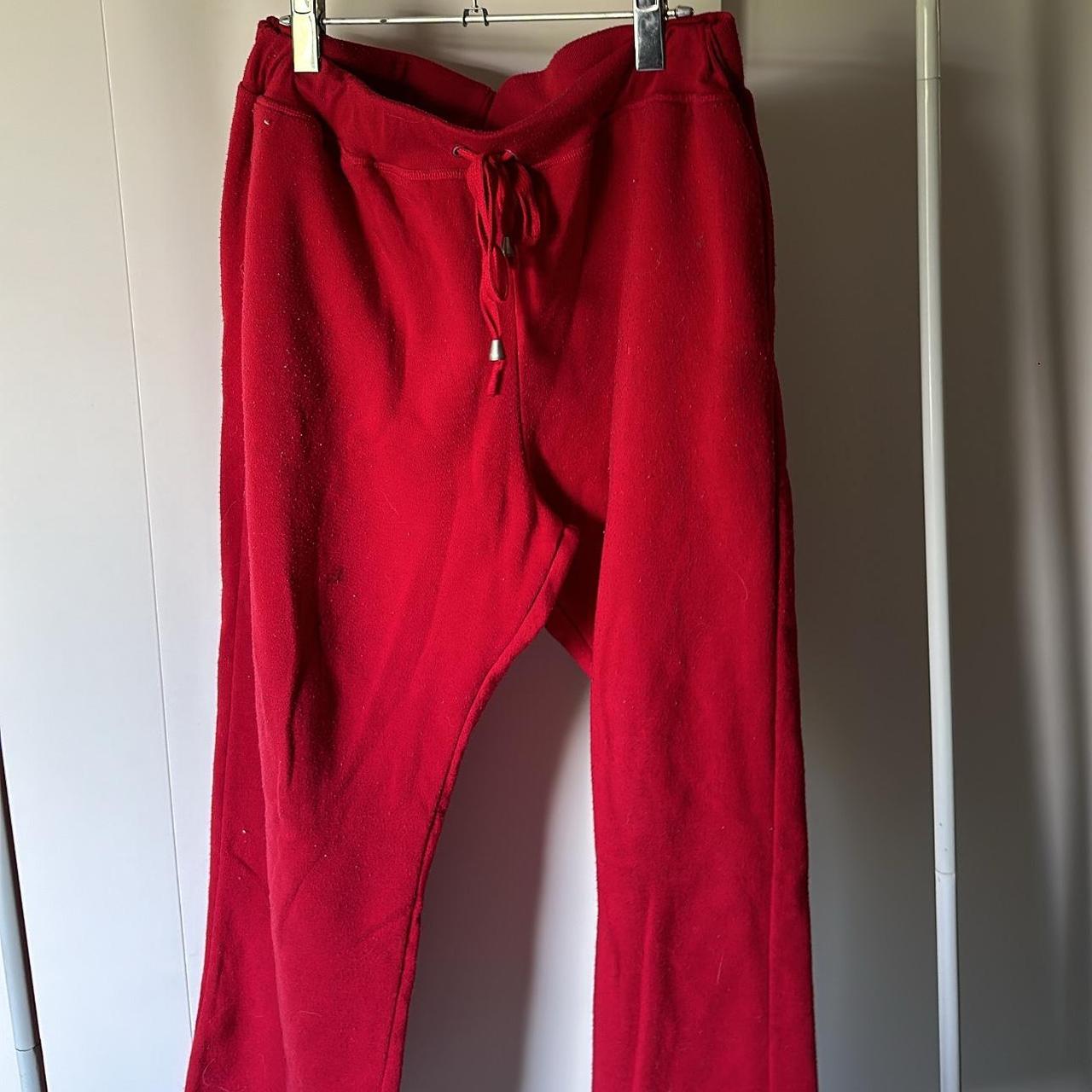vintage men’s red tracksuit pants size 22 - Depop
