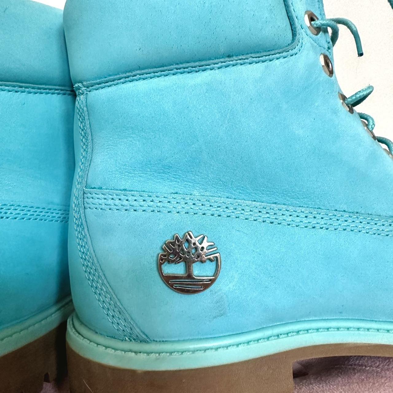 Absolutely sick bright blue Timberland boots. Size... - Depop