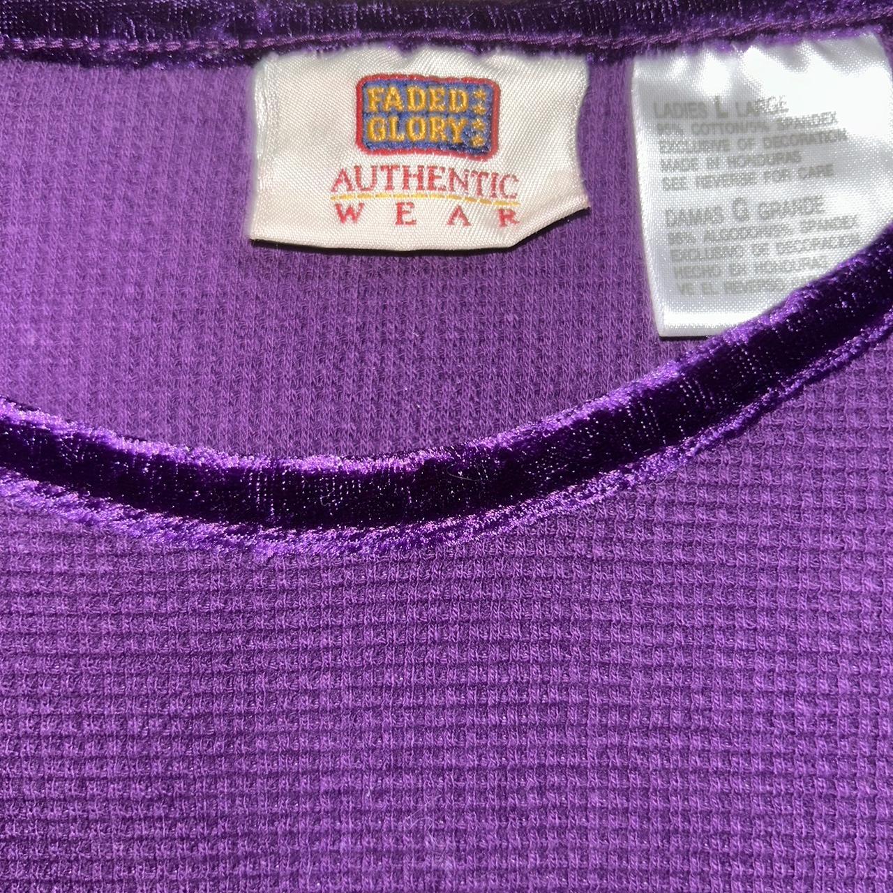 Vintage velvet trim Faded Glory shirt! Size Large,... - Depop