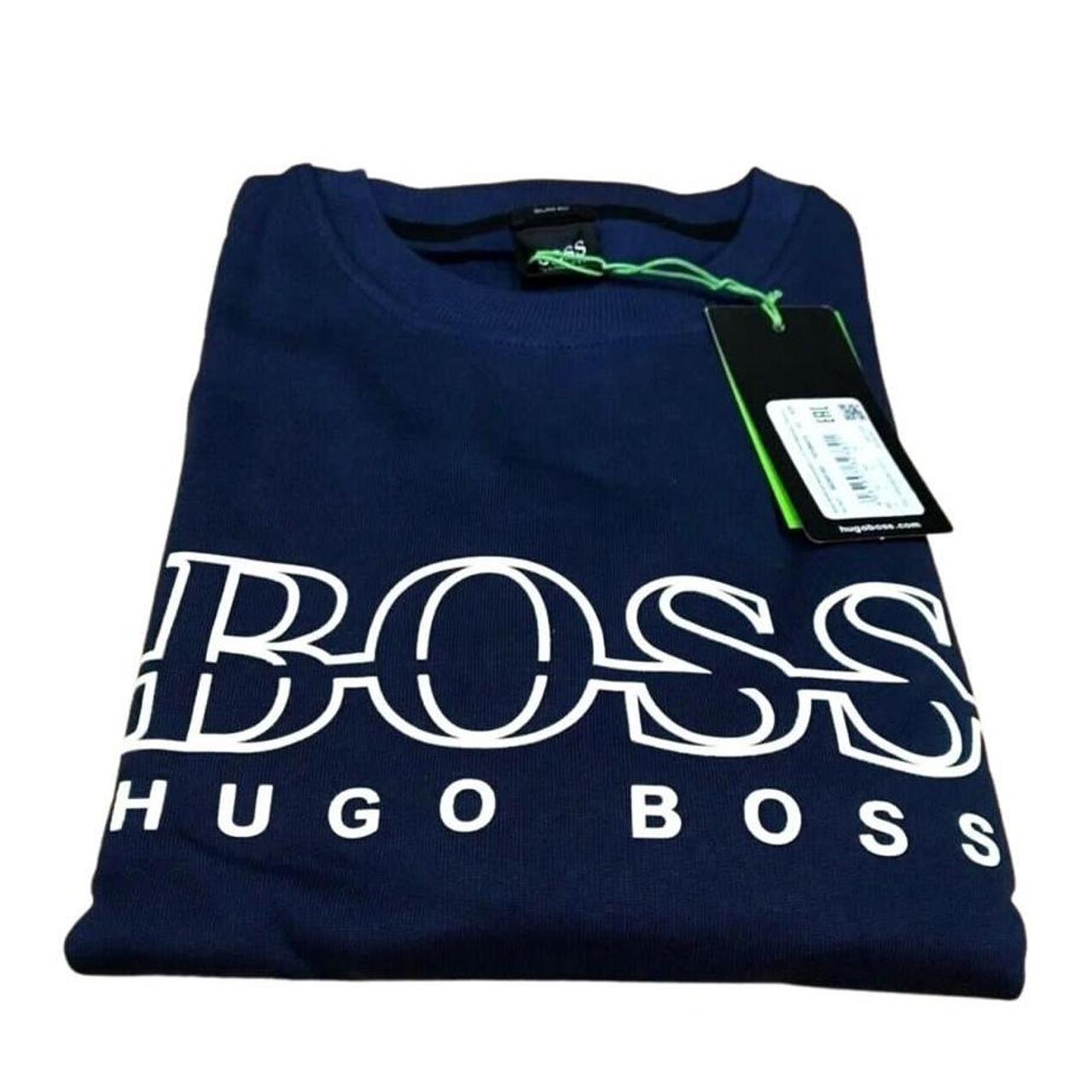 Hugo boss sweaters, in navy with white branding and... - Depop