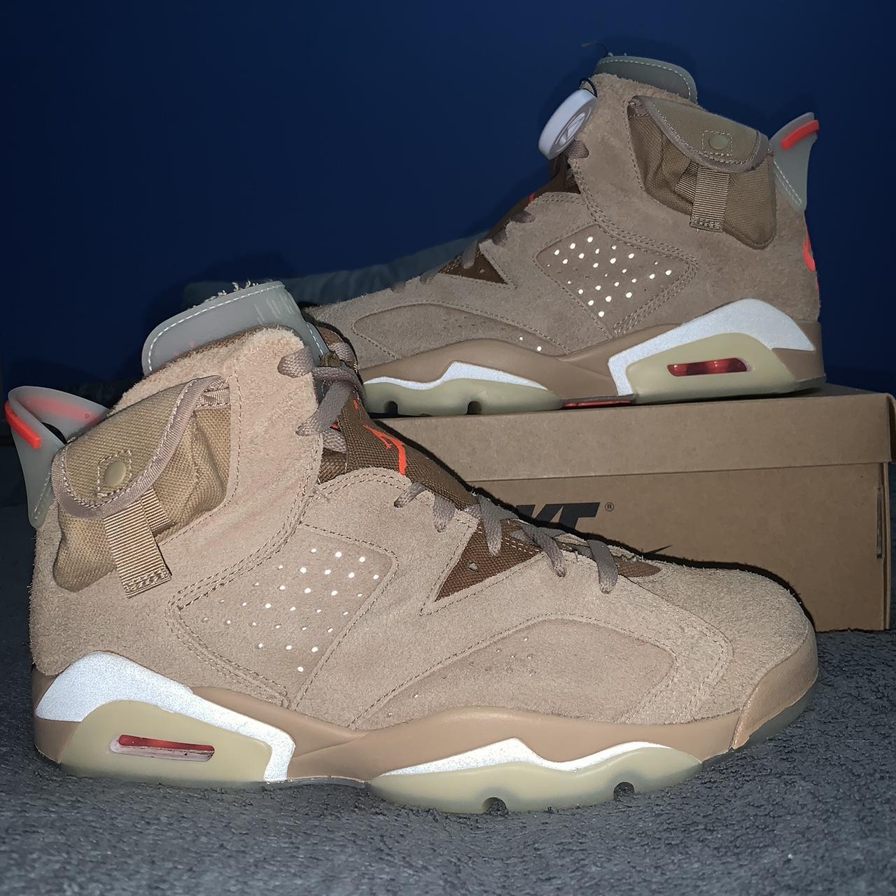 Jordan Men's Cream and Tan Trainers | Depop