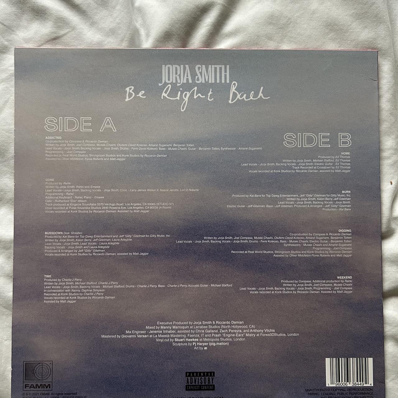 Jorja Smith Be Right Back red vinyl! - in very good... - Depop