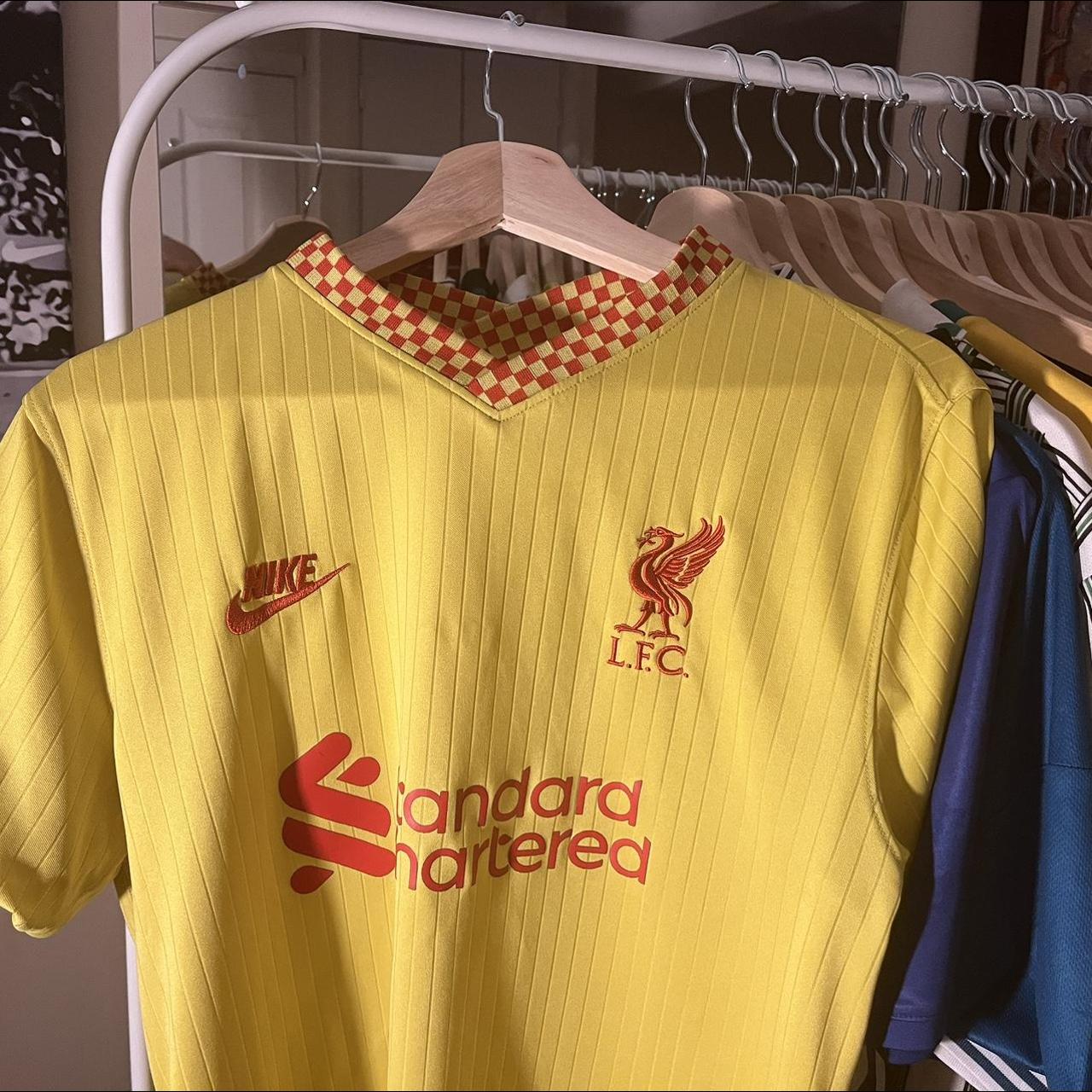 Nike Men's Yellow and Red Top | Depop