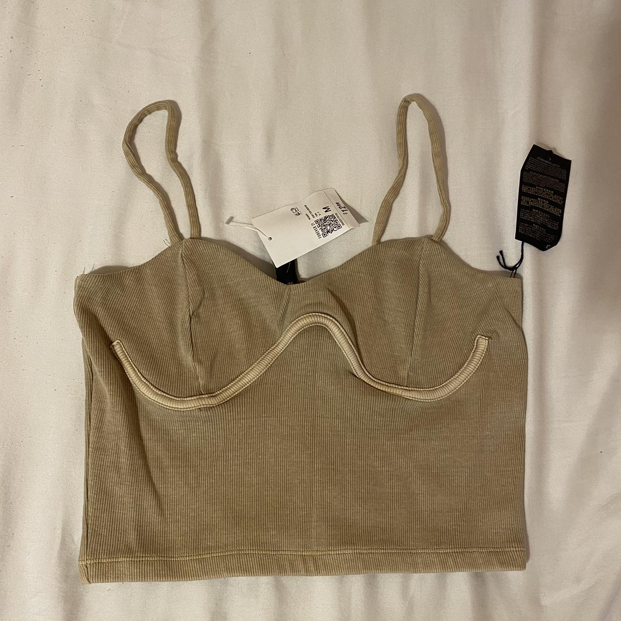 Forever 21 Women's Tan Crop-top | Depop