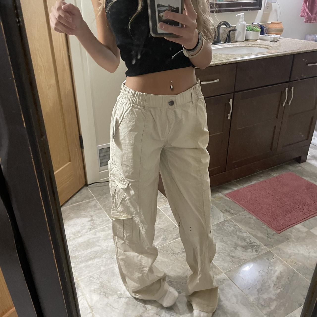 never worn pacsun low rise puddle cargo pants - Depop