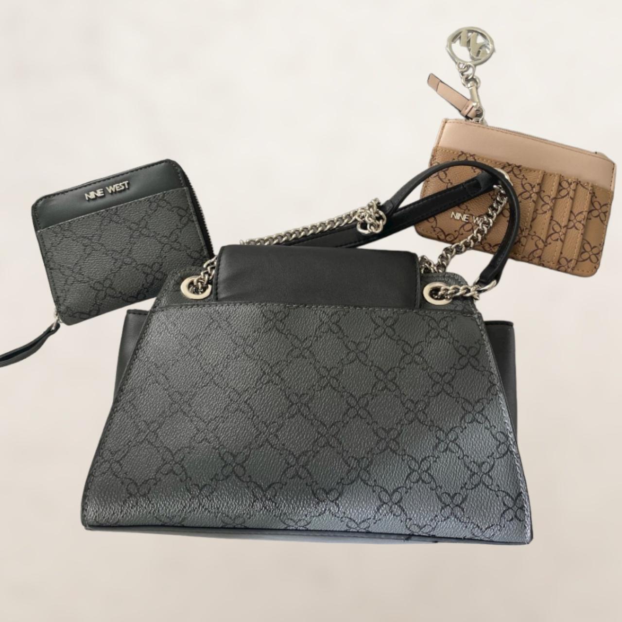 Black Grey Nine West Mini Purse Set (3) Includes:... - Depop