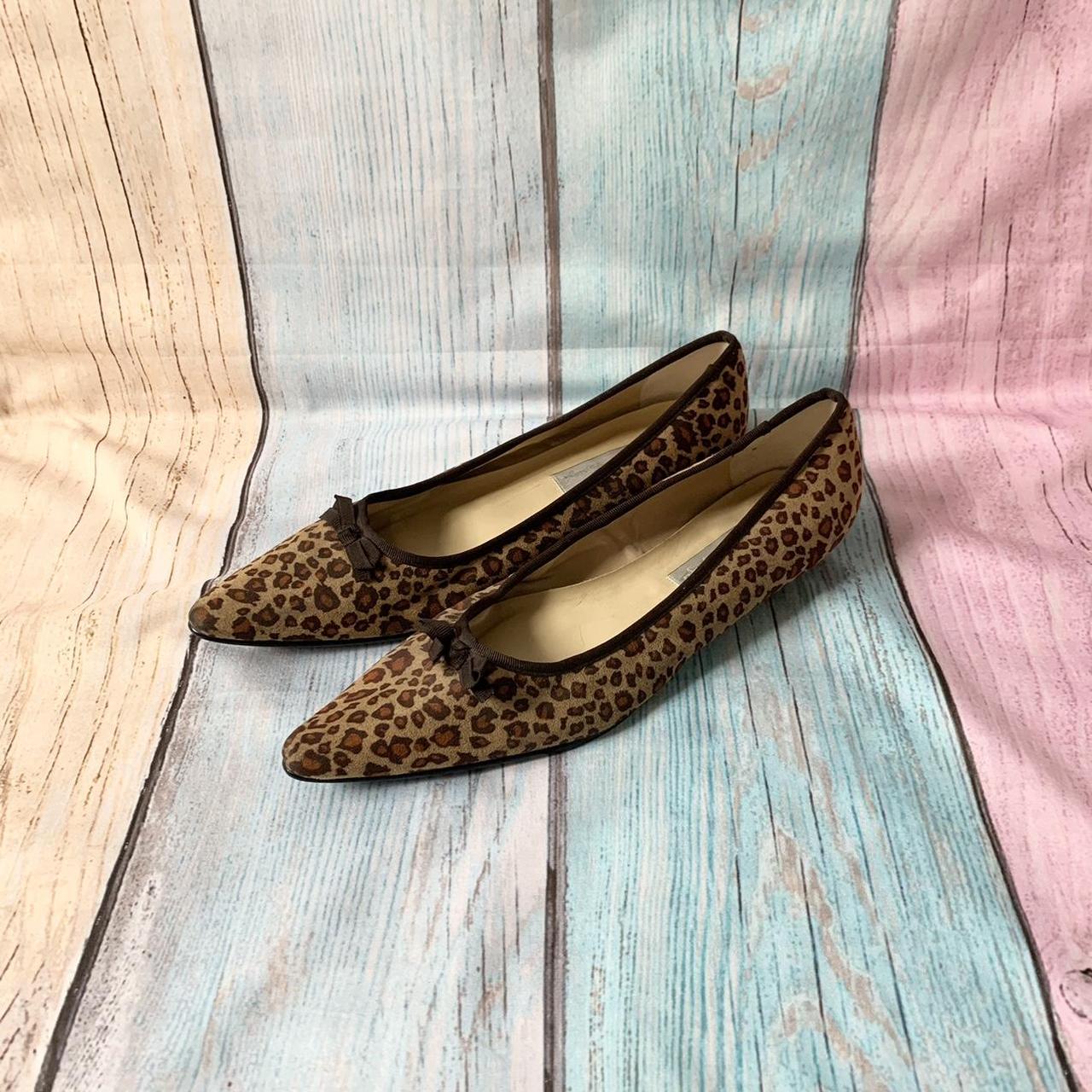 Cheetah print pointy toe ballet flats. In good pre... - Depop