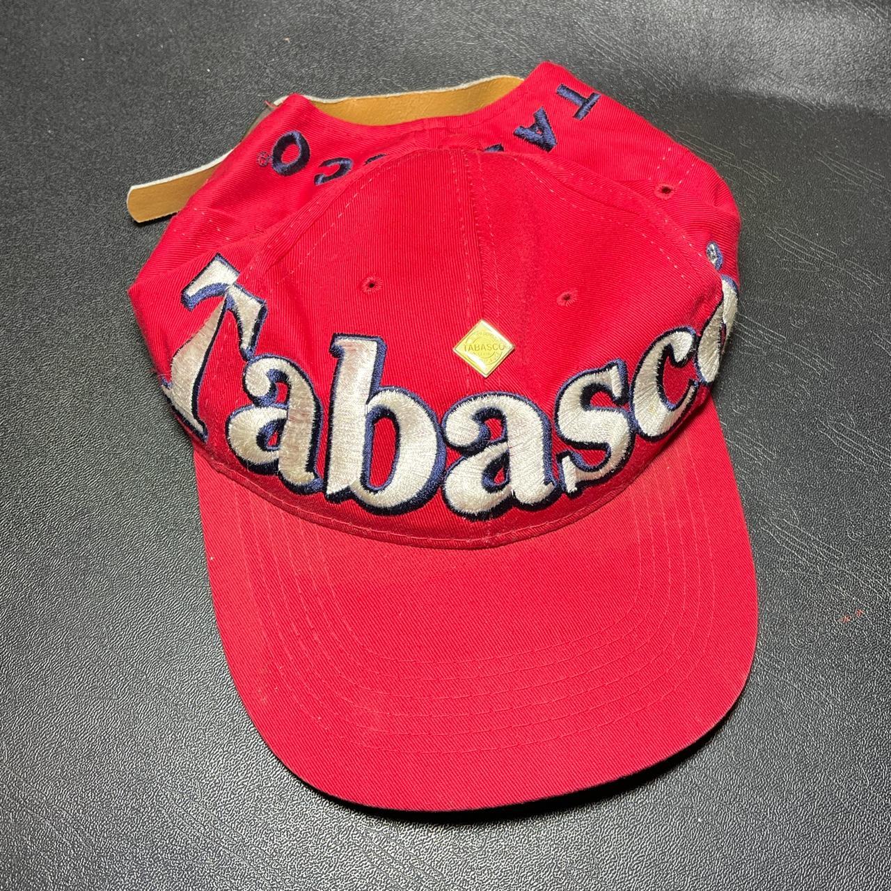 Vintage embroidered TABASCO SAUCE hat with enamel... - Depop