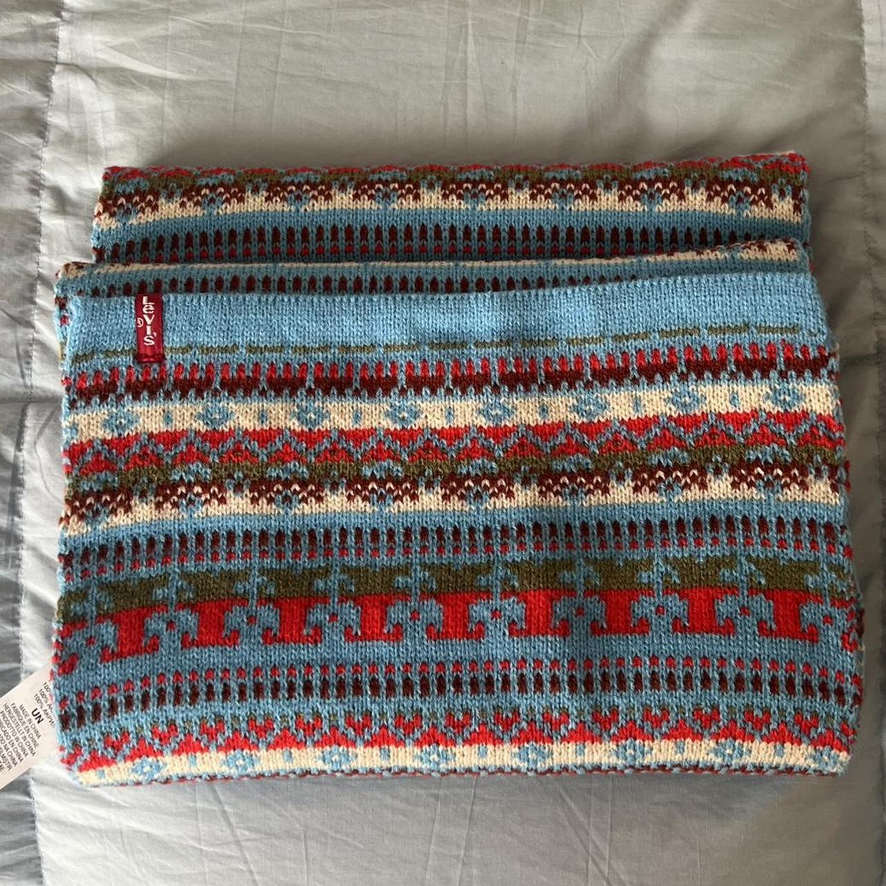 brand new floral Levi’s scarf with baby blue and red... - Depop