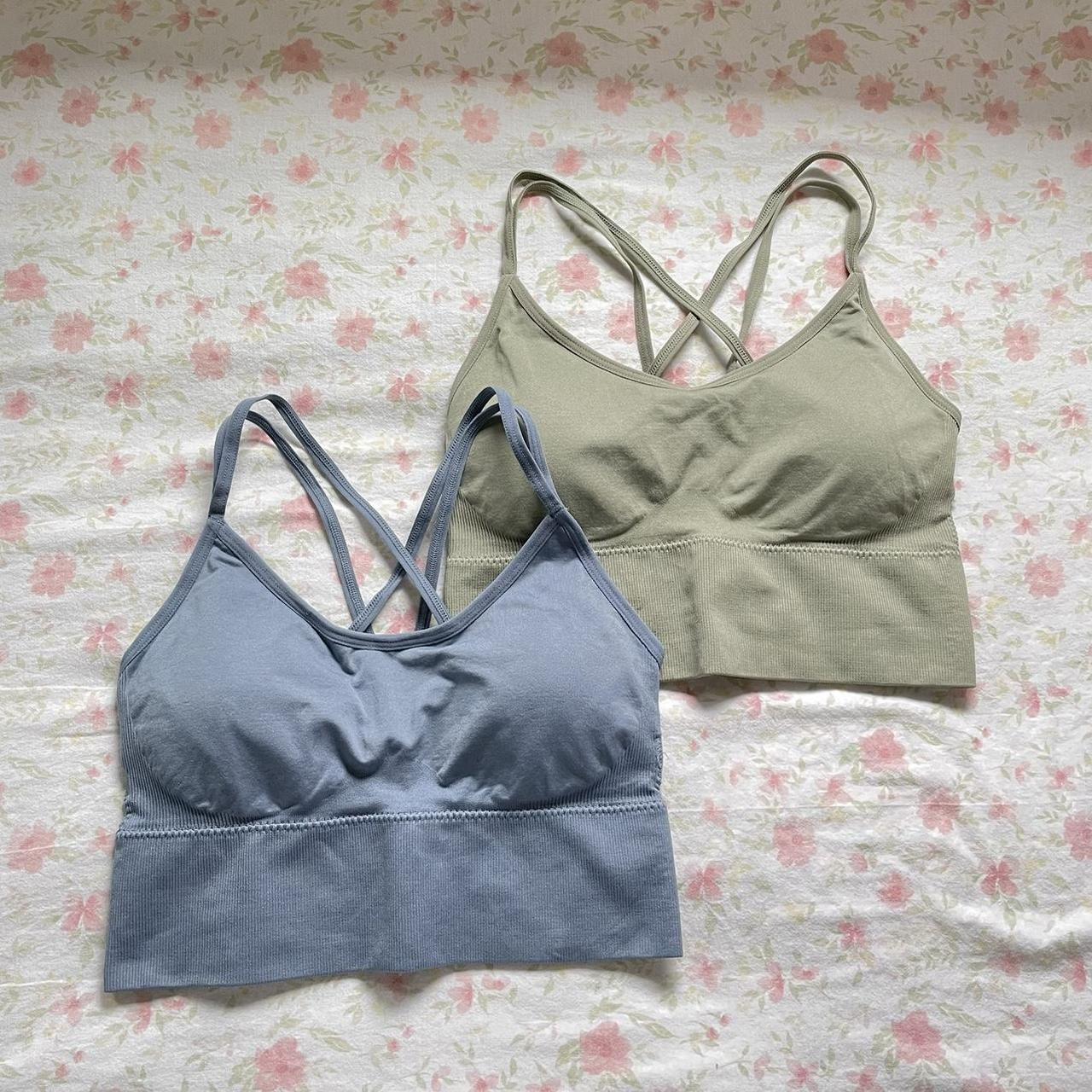 2 pack sports bras 🎀 vv comfy n stretchy 🎀... - Depop