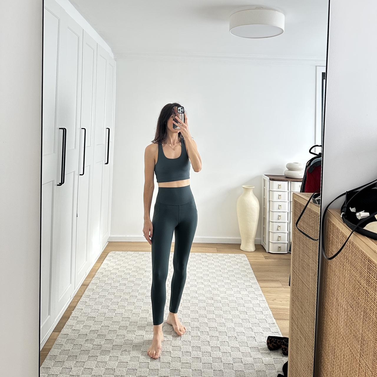 Quince racer back cropped sports bra with inbuilt... | Depop