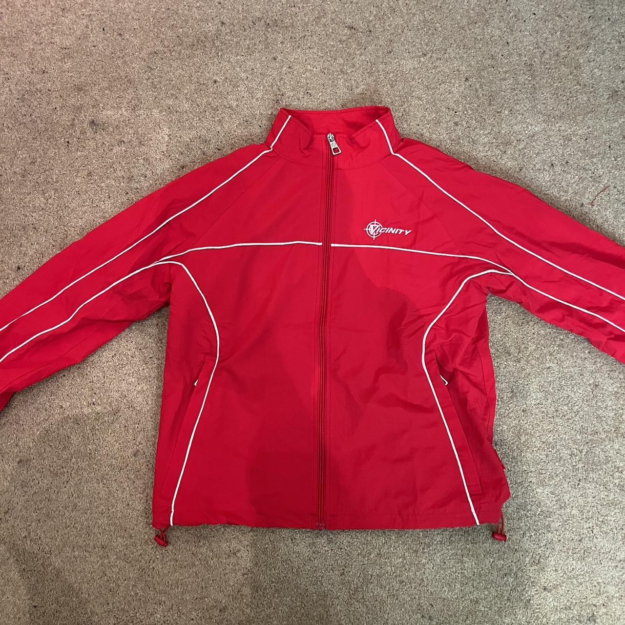 Vicinity track jacket in red Got a size S and a... - Depop