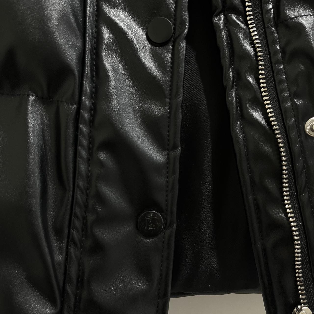 edikted black leather puffer vest ⚡️only worn once... - Depop
