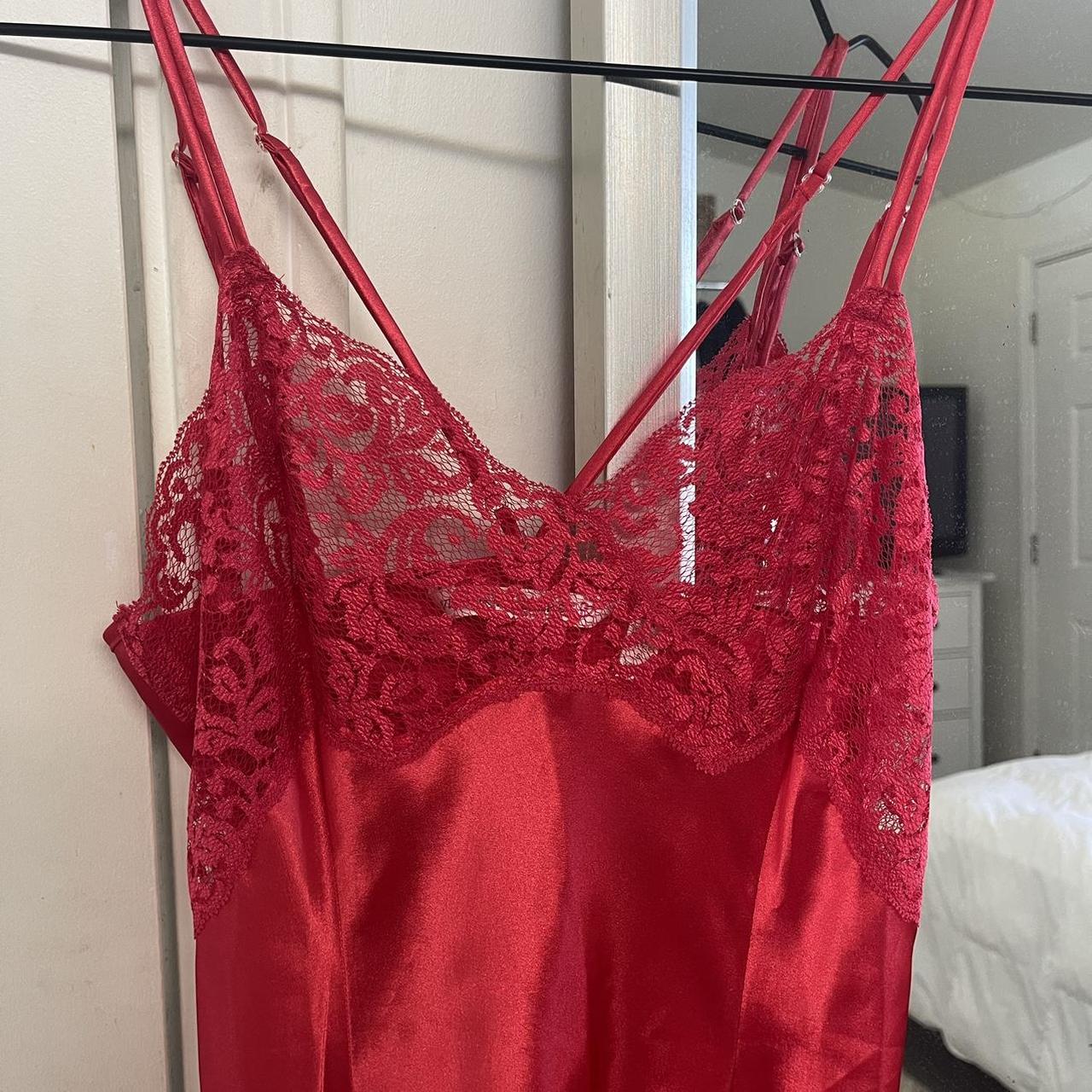 Vintage Victoria Secret Red Slip Dress Size S Double... - Depop