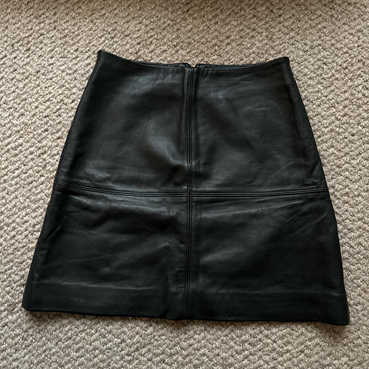 Kookai black leather skirt So comfy but selling as... | Depop