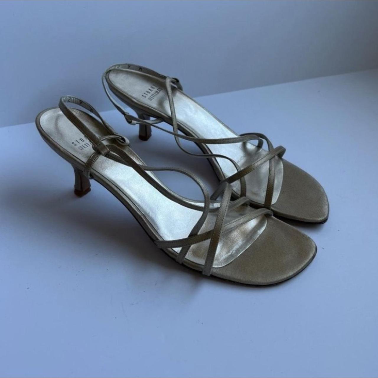 Stuart Weitzman Strappy Kitten Heel Slingback Size 9... - Depop