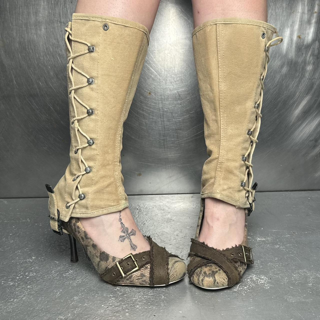URBAN CHIC STRAPPY HEELS. Insane pattern on these... - Depop