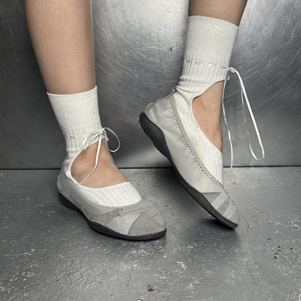 GRAY CHAMPION LOOP AND HOOK BALLET FLATS. A chic and... - Depop
