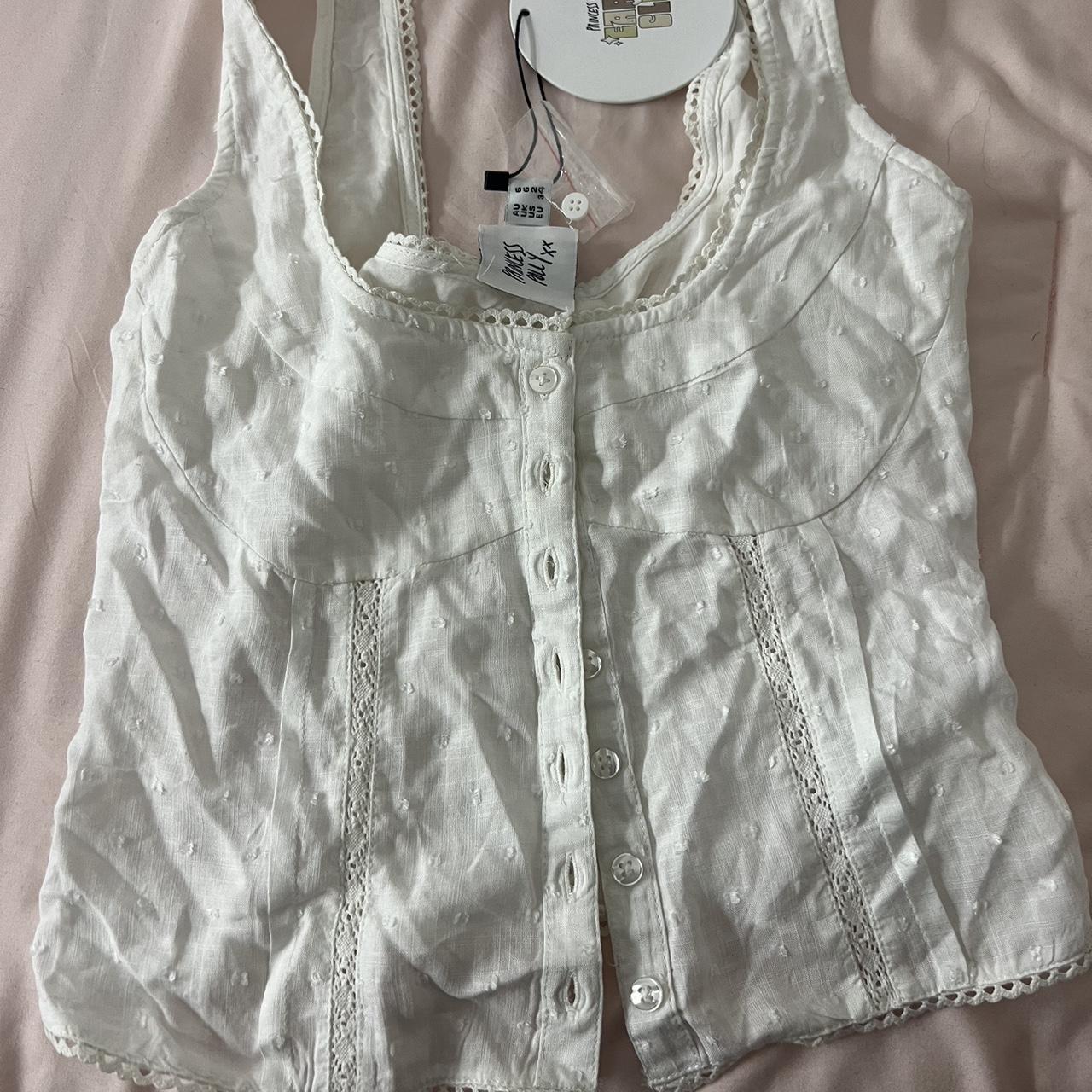 Princess Polly white chela top so cute but too... - Depop