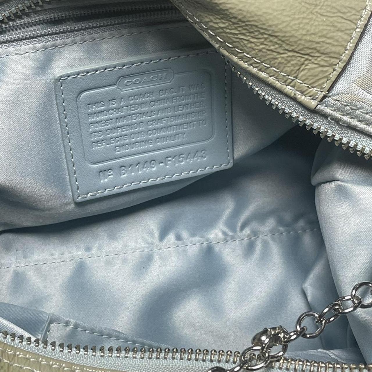 Coach Y2K Light Blue/ Light Green Signature Satchel... | Depop