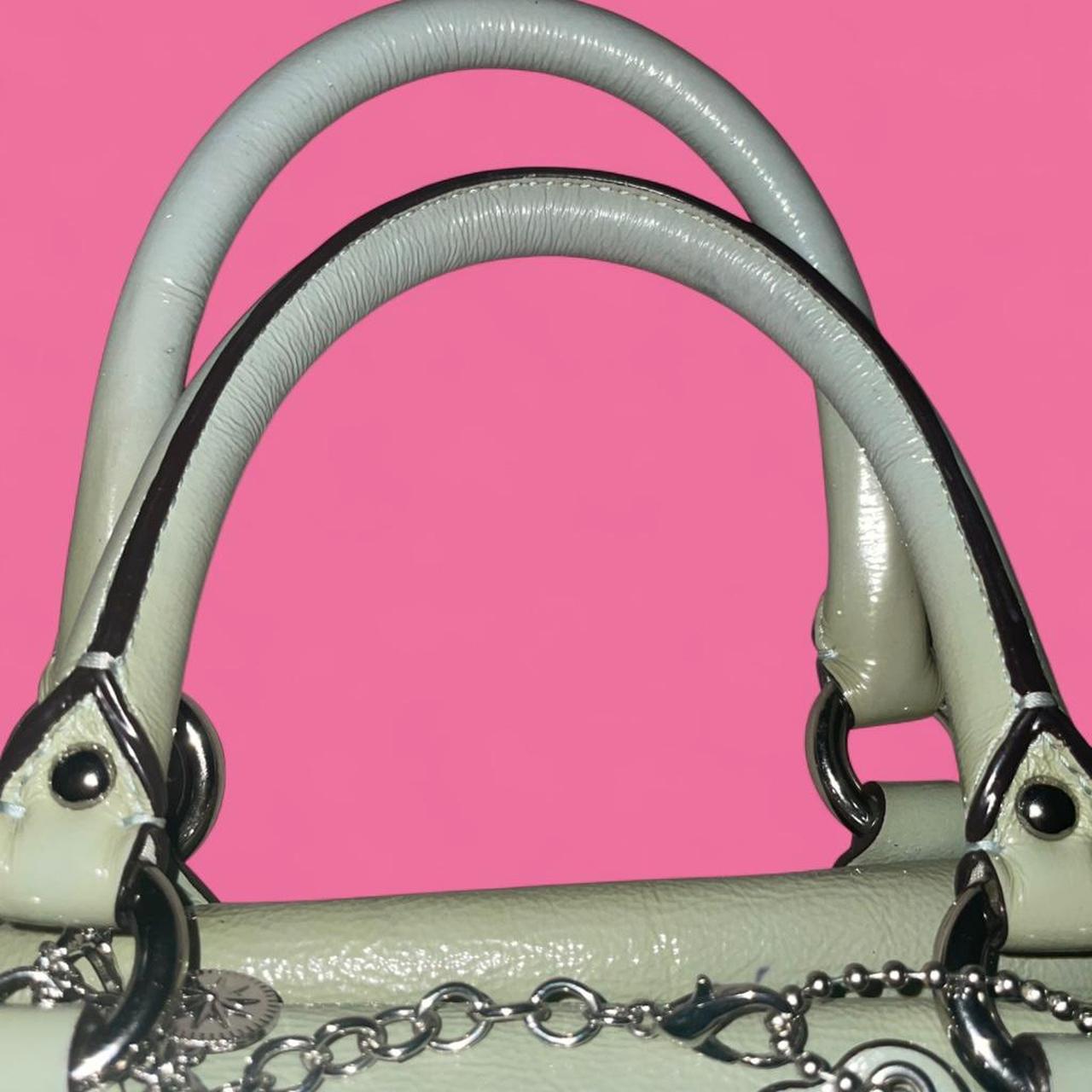 Coach Y2K Light Blue/ Light Green Signature Satchel... | Depop