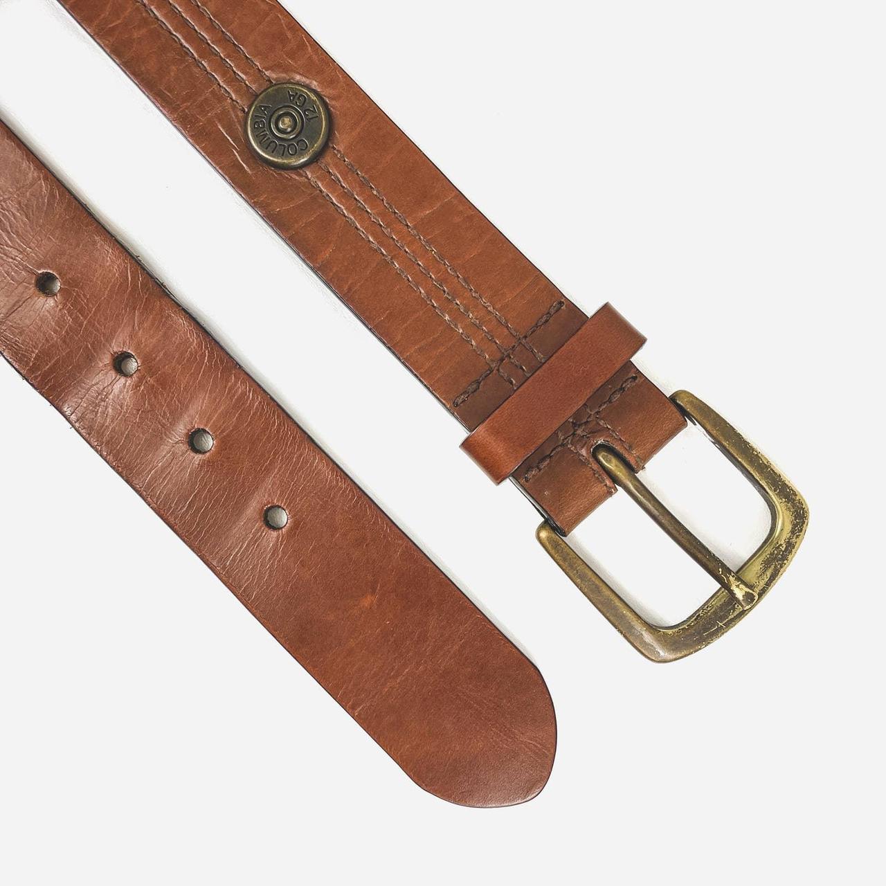 Columbia Sportswear Men's Brown and Gold Belt | Depop