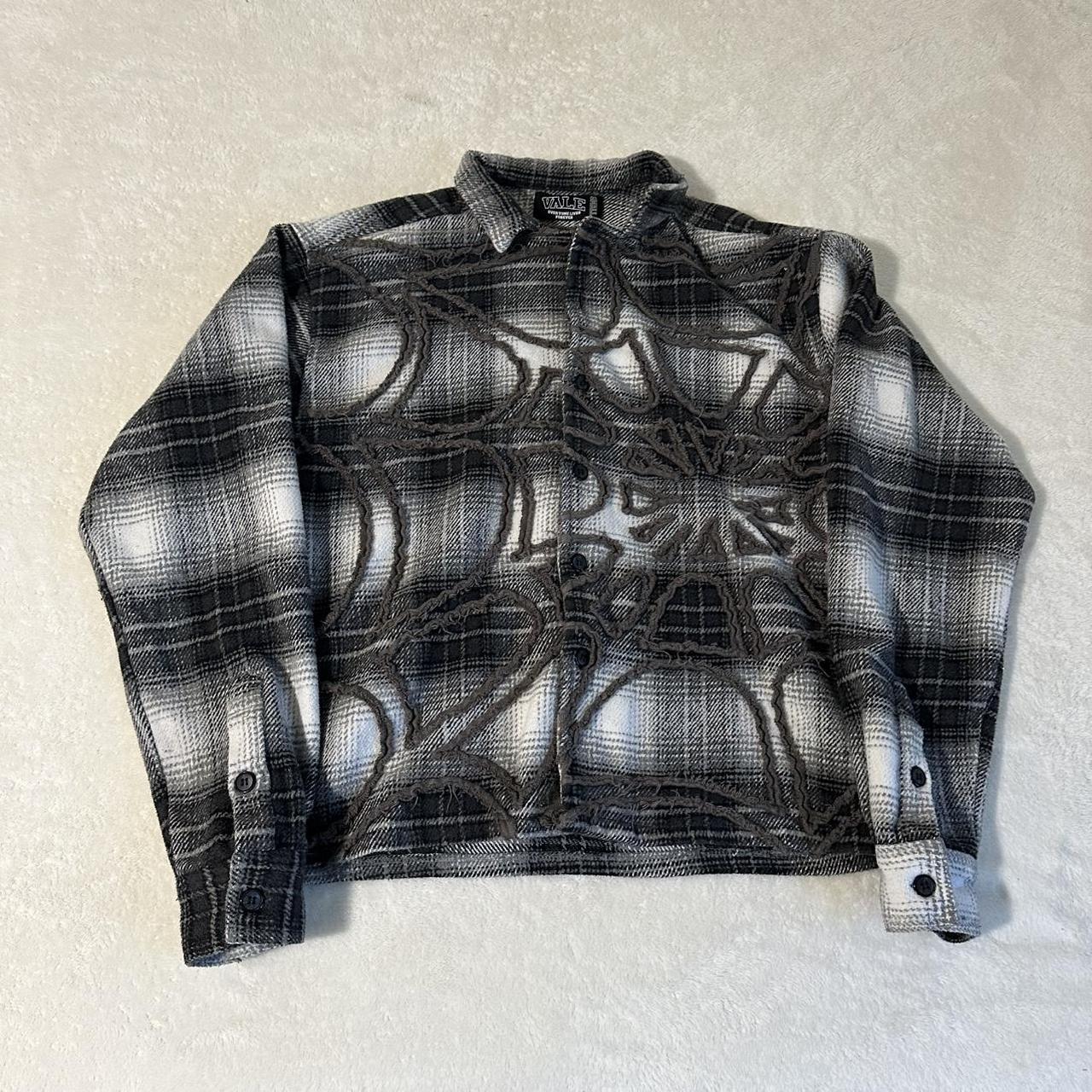 Vale Spider Web Flannel Jacket Size small Thick ,... | Depop