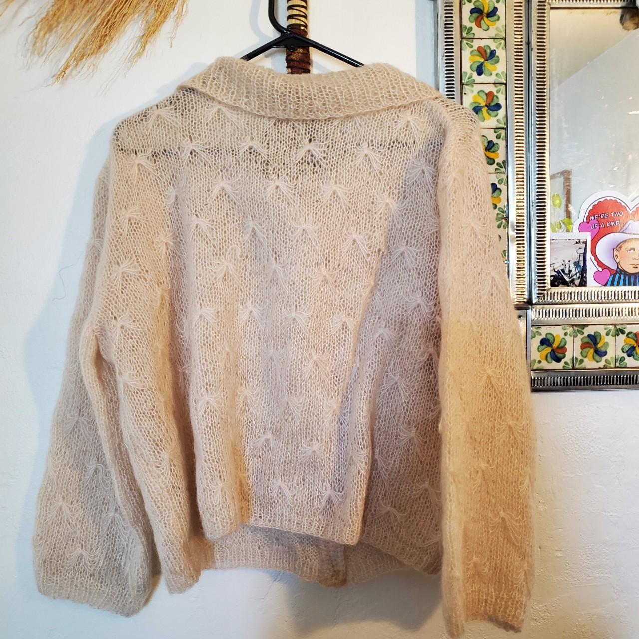 1940s Handmade Vintage Mohair Cardigan... - Depop