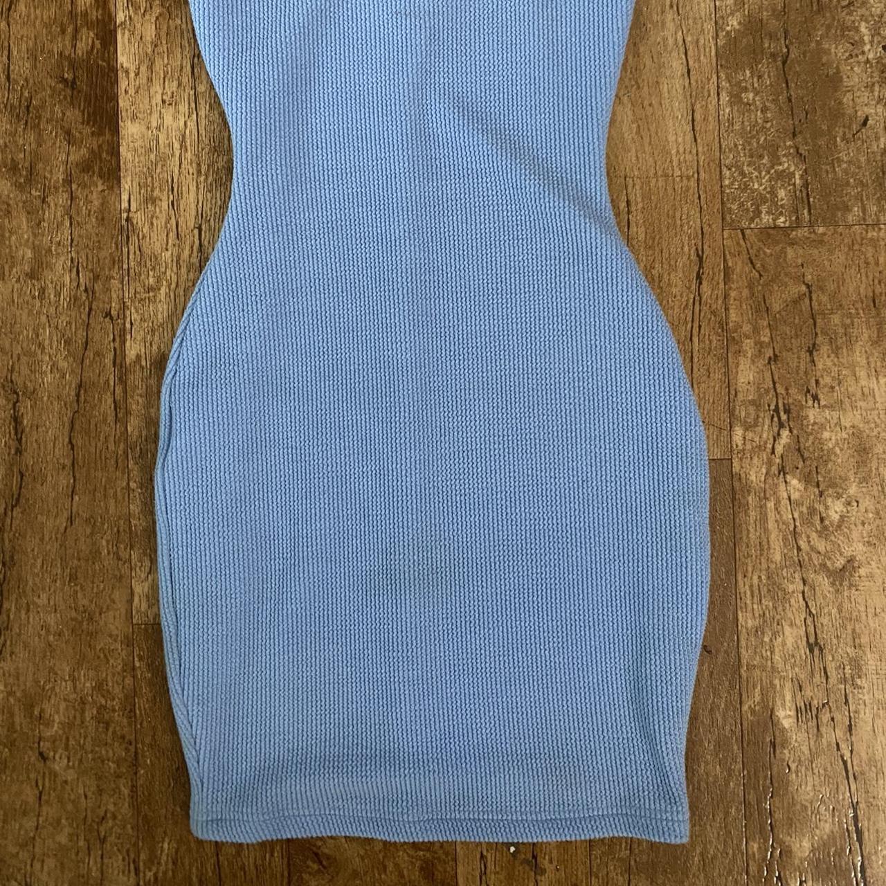 Baby blue ribbed bodycon dress From: City Beach... - Depop