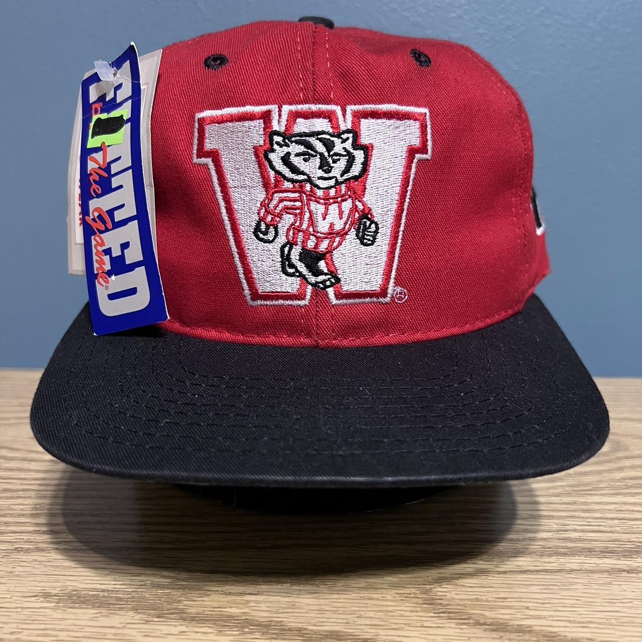 DS 90s Vintage Wisconsin Badgers Fitted Hat. 7 1/4... - Depop