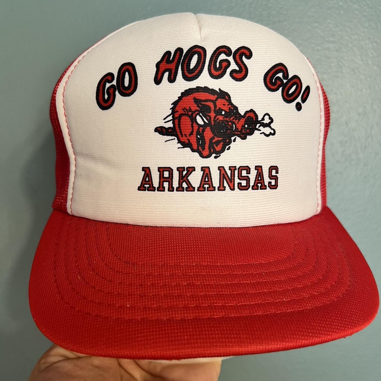 Vintage Snapback trucker Arkansas Razorbacks hat.... - Depop