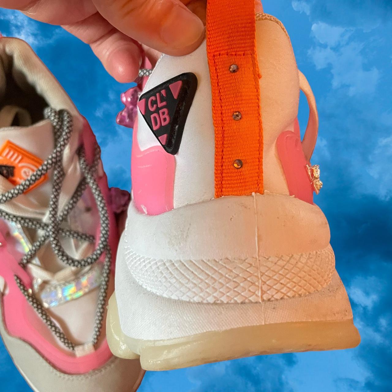 Super cute chunky kawaii cyber sneakers with pink... - Depop