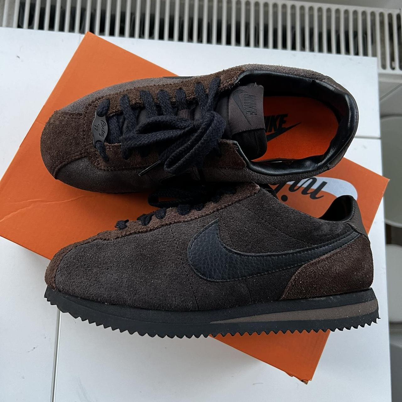 brown Nike Cortez ‘23 suede trainers, only worn a... - Depop
