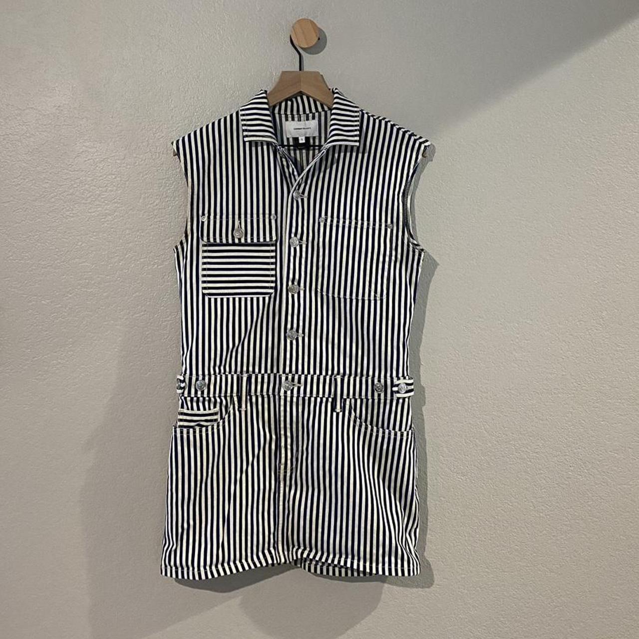 current/elliott striped denim dress size 1 super... - Depop