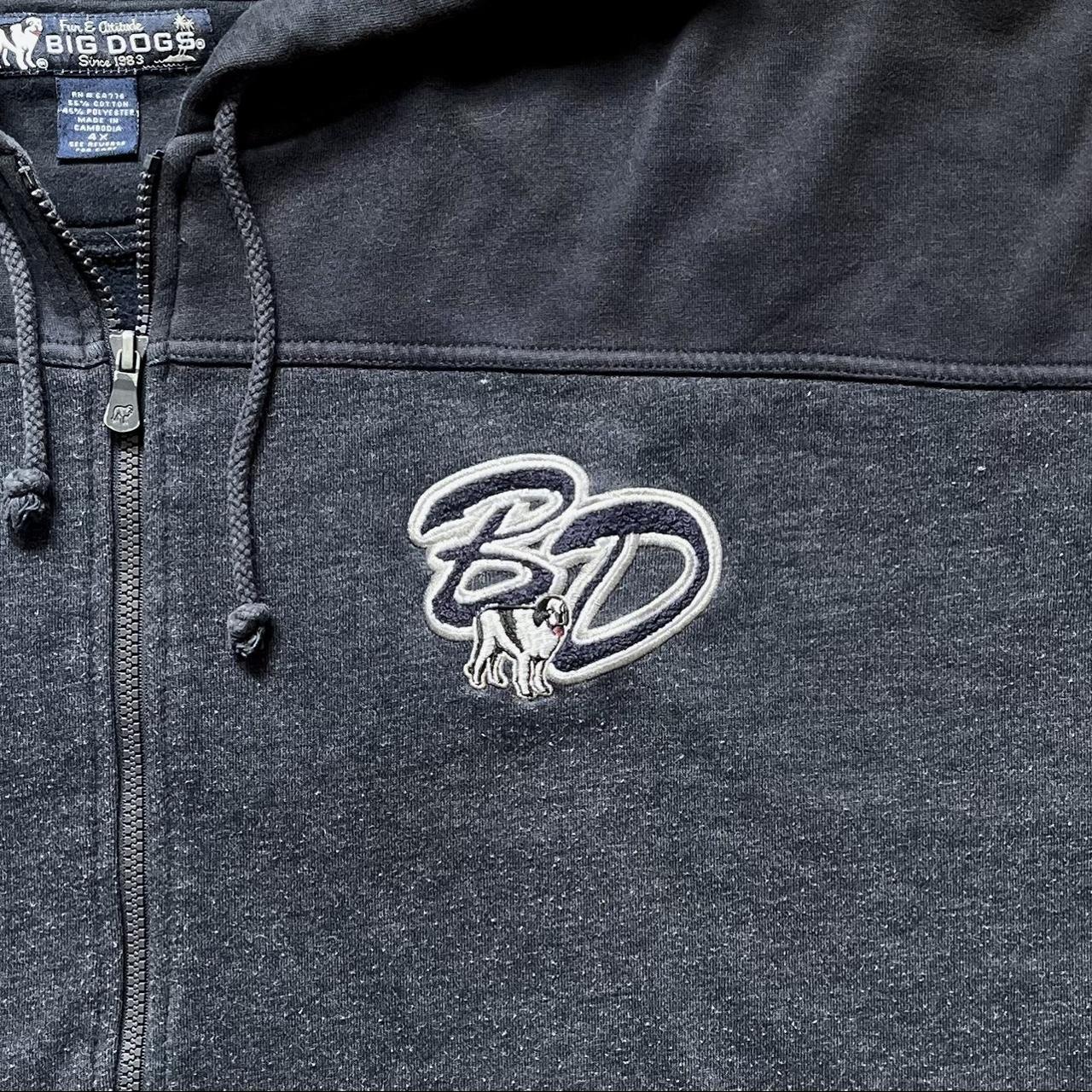 Big dogs logo spell out hoodie full zip... - Depop