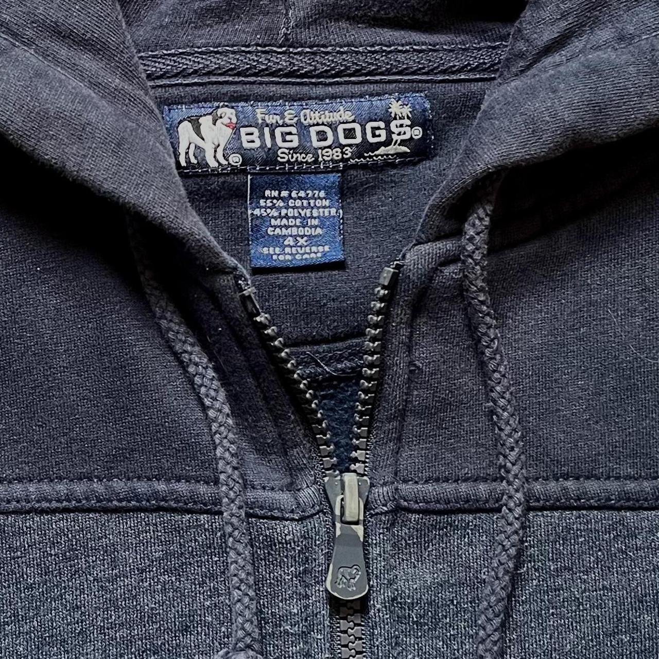 Big dogs logo spell out hoodie full zip... - Depop