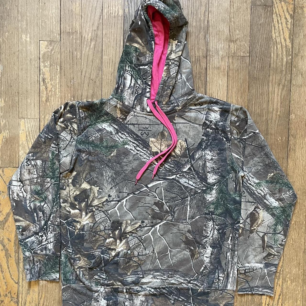 Real tree camo hoodie woodland Youth size medium No... - Depop