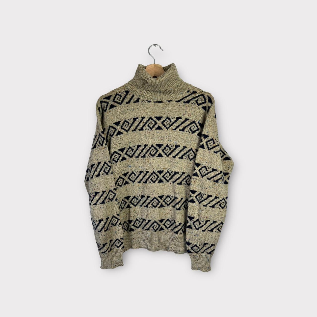 Vintage Wool Turtle Neck Jumper Label size: N/A... - Depop