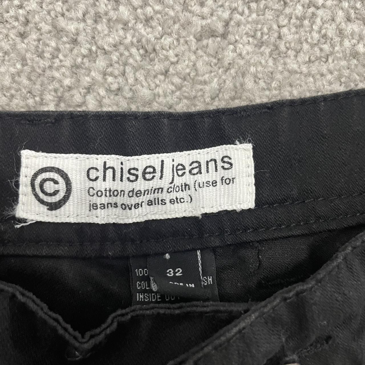 Black low waisted chisel cargo jeans in size 32”.... - Depop