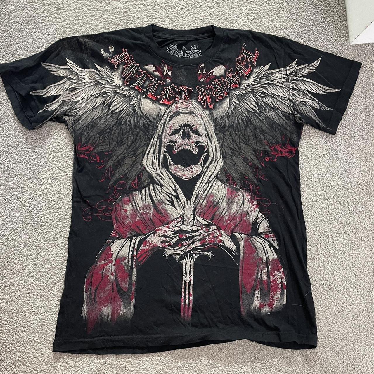 Xzavier black graphic tshirt with skull reaper and... - Depop