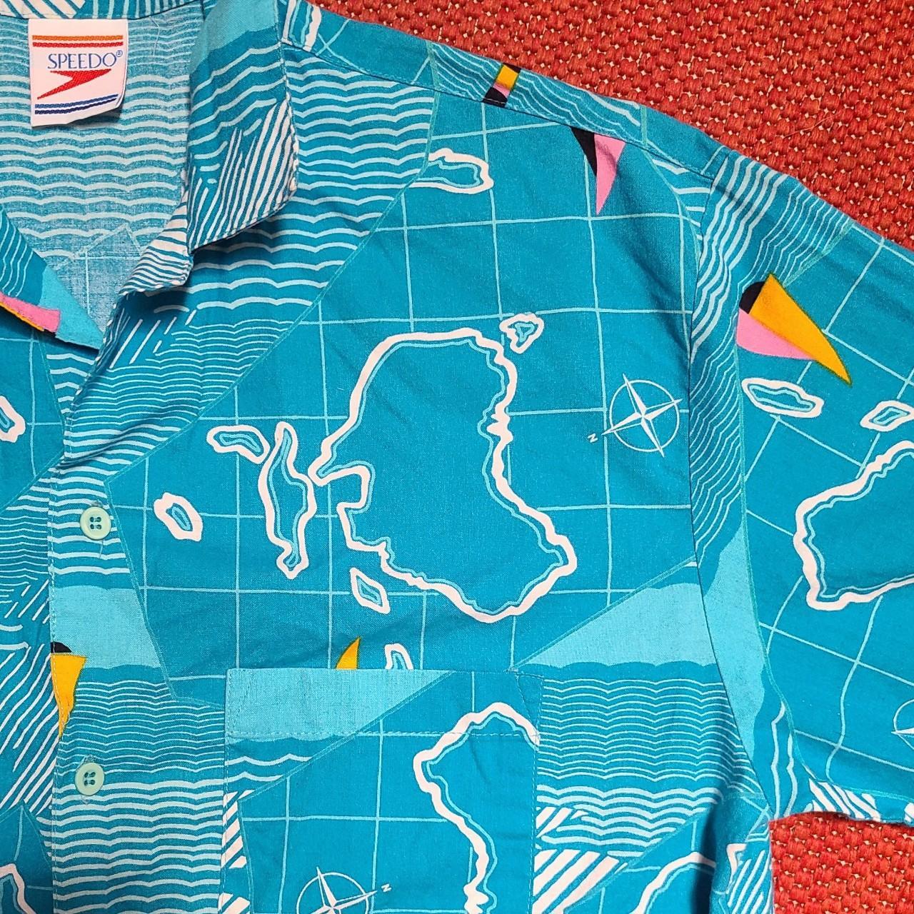 1990s Speedo Australia print blue Hawaiian/surf... - Depop