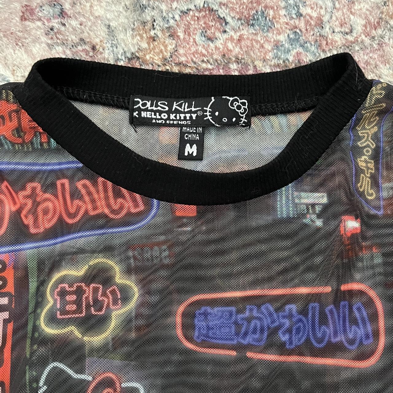 dolls kill x hello kitty mesh top - worn once,... - Depop