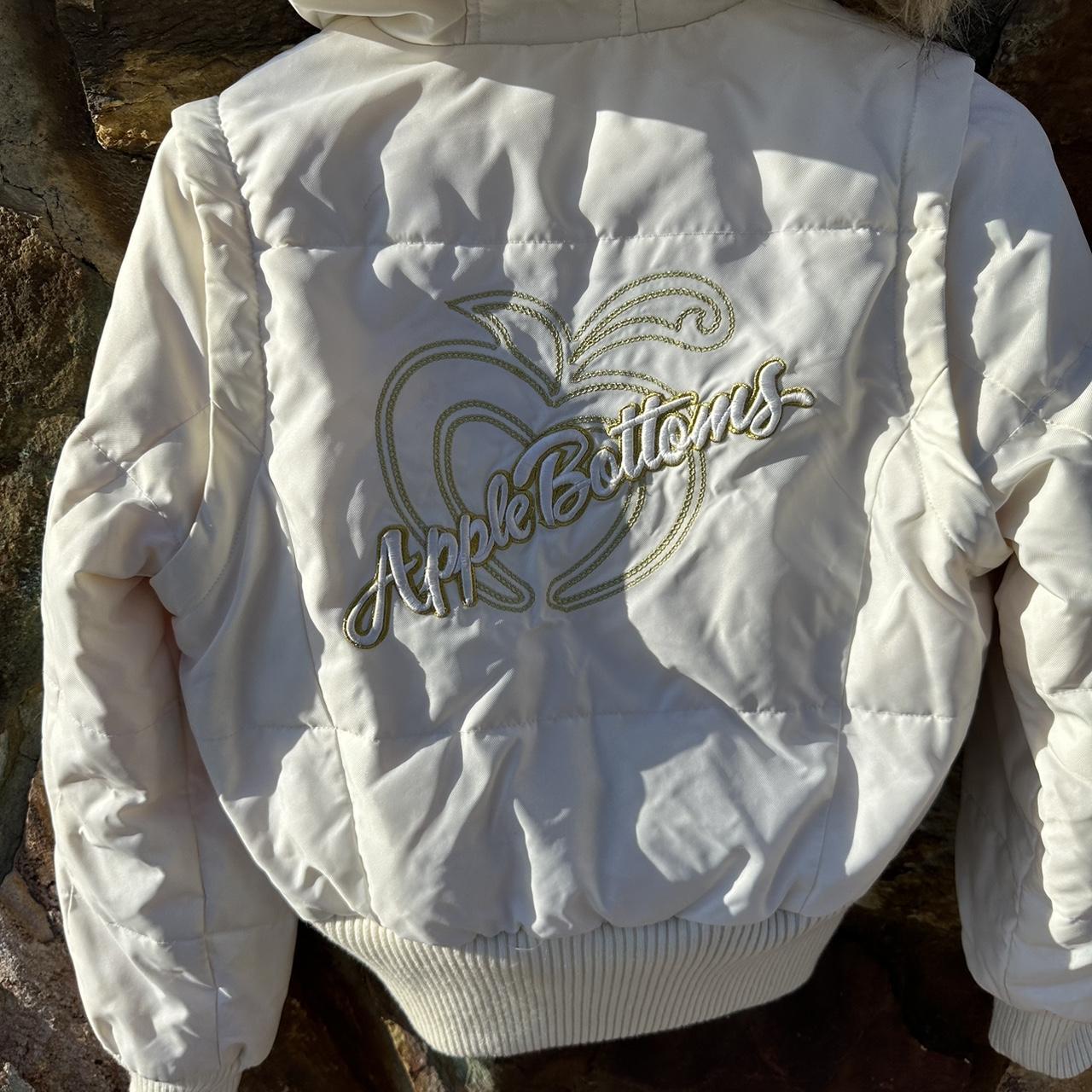 Apple Bottoms white puffer jacket with fur collar... - Depop