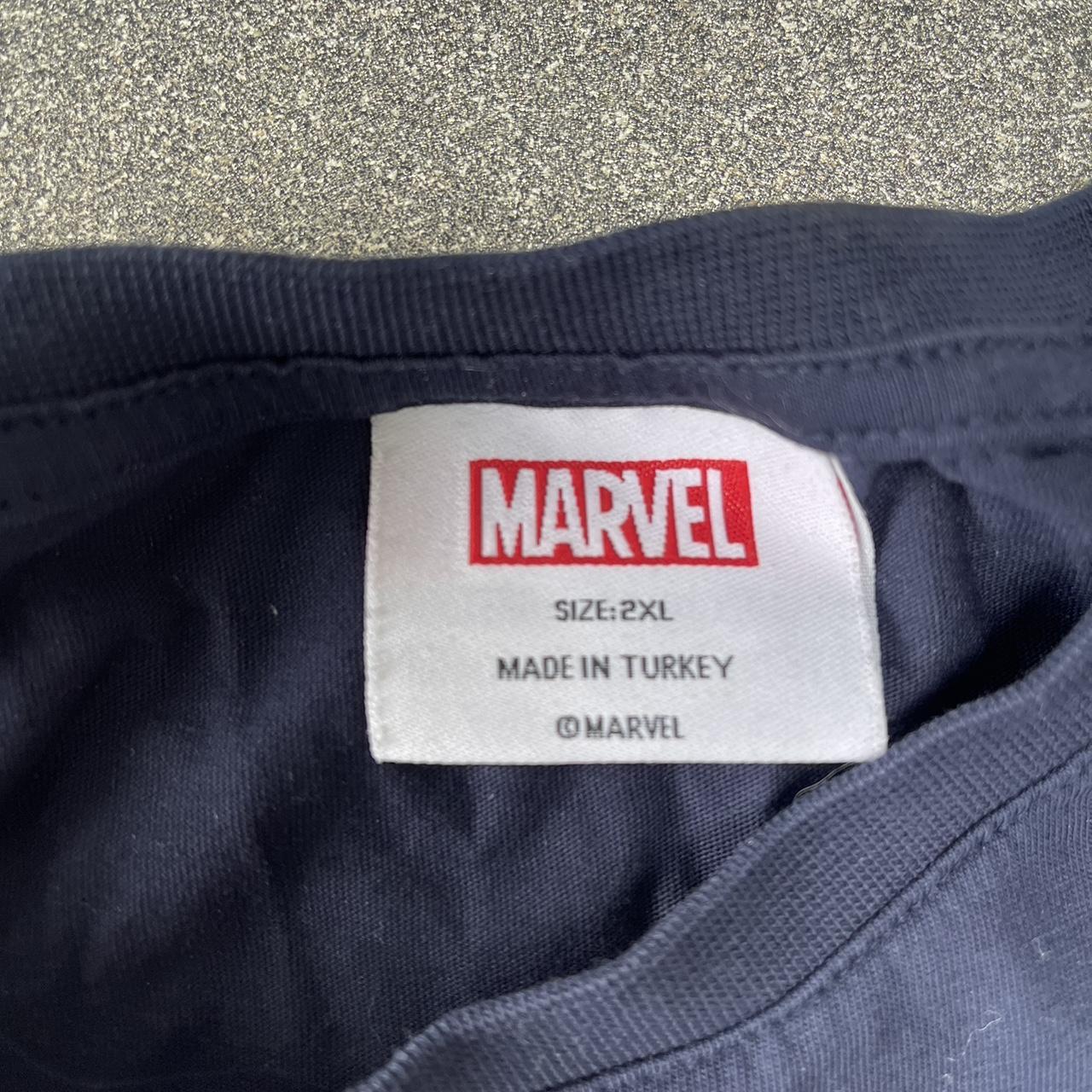 Men’s Primark XXL blue and white marvel t-shirt Worn... - Depop
