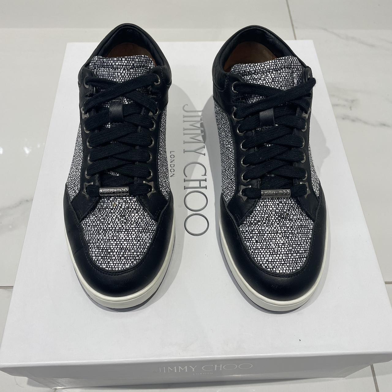 Jimmy Choo Miami Suede & leather Trainers - Size 35.5 - Depop