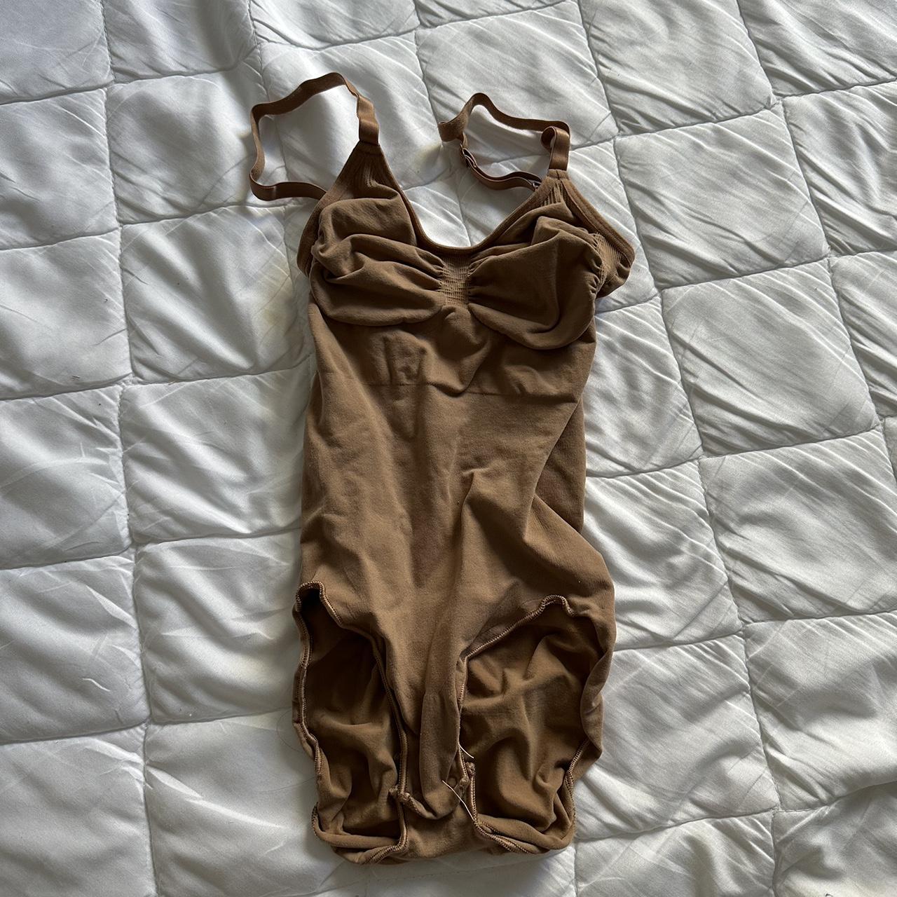 Skims Beige/Brown Bodysuit - Size S/M - Depop